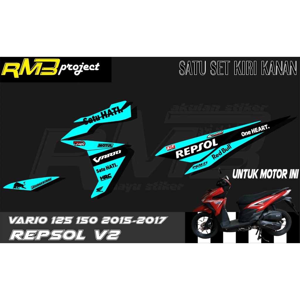 Honda Click 125 150 2015-2017 Repsol v2 striping Sticker | Shopee ...