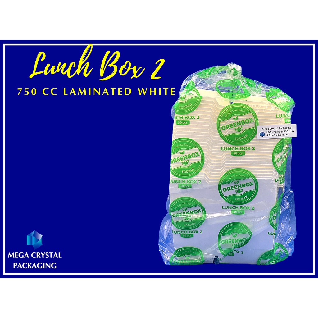 Trigem / Greenbox Meal Box Lunch Box - 2 w/ division 750cc Laminated ...