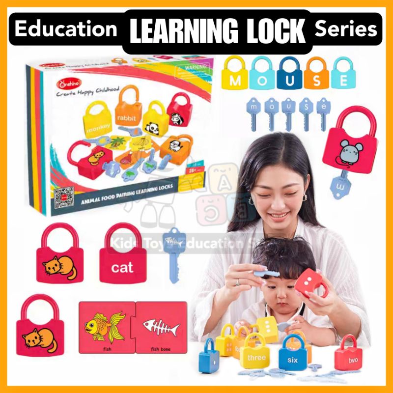 NEW KIDS PRESCHOOL EDUCATION LEARNING LOCK KEY TOYS MATCHING ALPHABET ...
