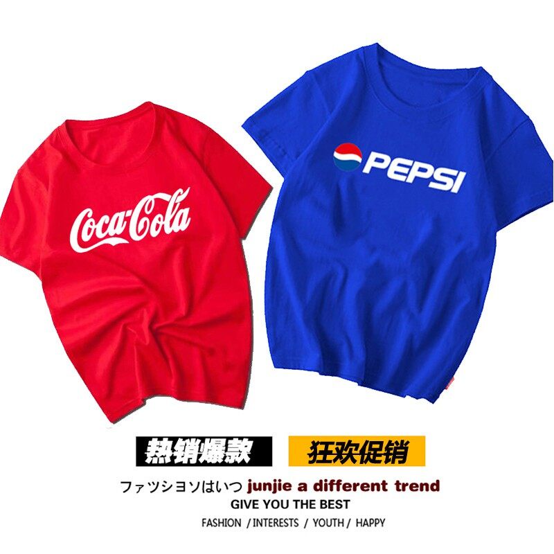 (Spot) Coca-Cola magkasanib na T-shirt na naka-short na Coca Cola Pepsi ...