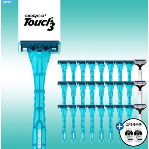 Dorco Razor Touch 3 disposable razor (24 touch3 + 3 face 4 disposable ...
