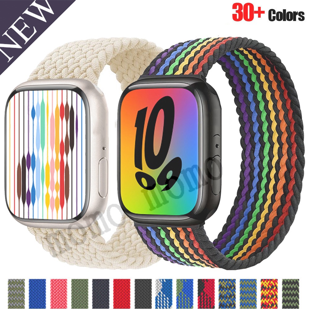 Newest Braided Solo Loop Strap for iWatch Series 7 6 SE 5 4 3 Apple ...