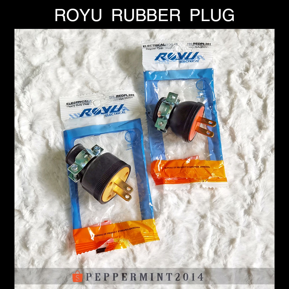 Royu Rubber Plugs Regular Heavy Duty Wiring Electrical Devices REDPL201 ...