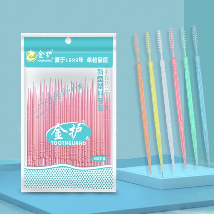 1pack/100pcs orthodontic double head plastic toothpick disposable ...