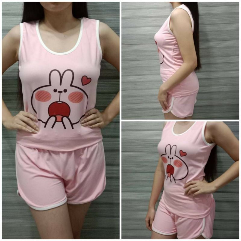 NEW NEW Bunny subli print with short terno (petite size) | Shopee ...