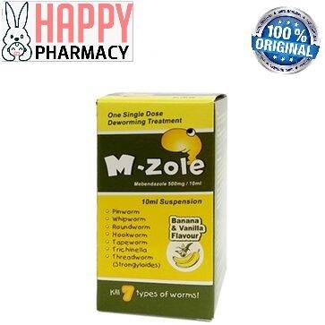 M-Zole Suspension 10ML [EXP:4/26] (Vanilla & Banana Flavour) for Deworm ...