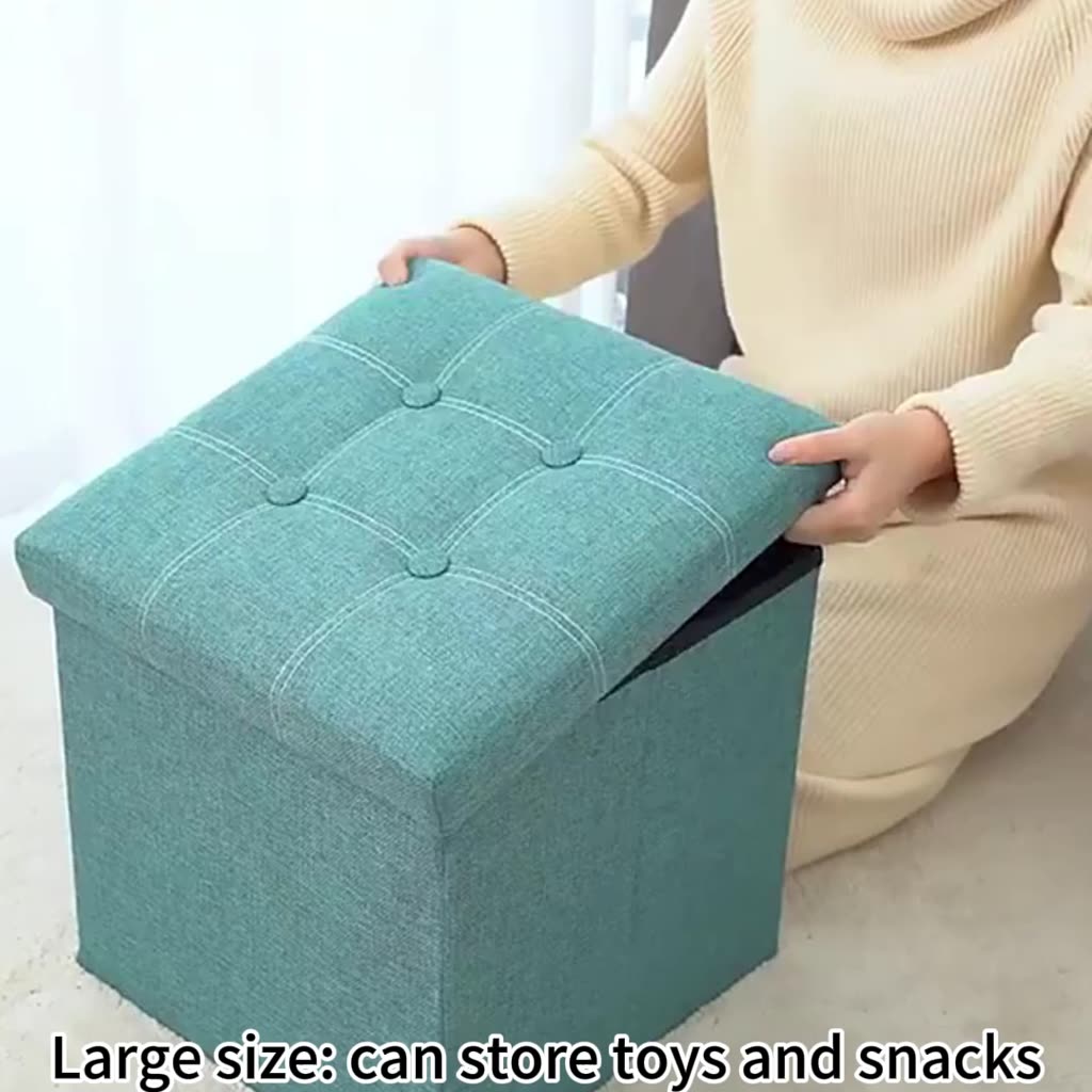 Ottoman Storage Box Stool Rectangular Storage Stool Sofa Folding ...