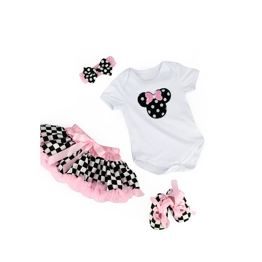 Minnie Mouse Checkered Baby Tutu Set | Shopee Philippines