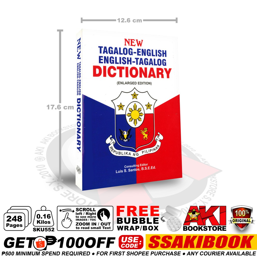AUTHENTIC New Tagalog-English English-Tagalog Dictionary (Enlarged ...