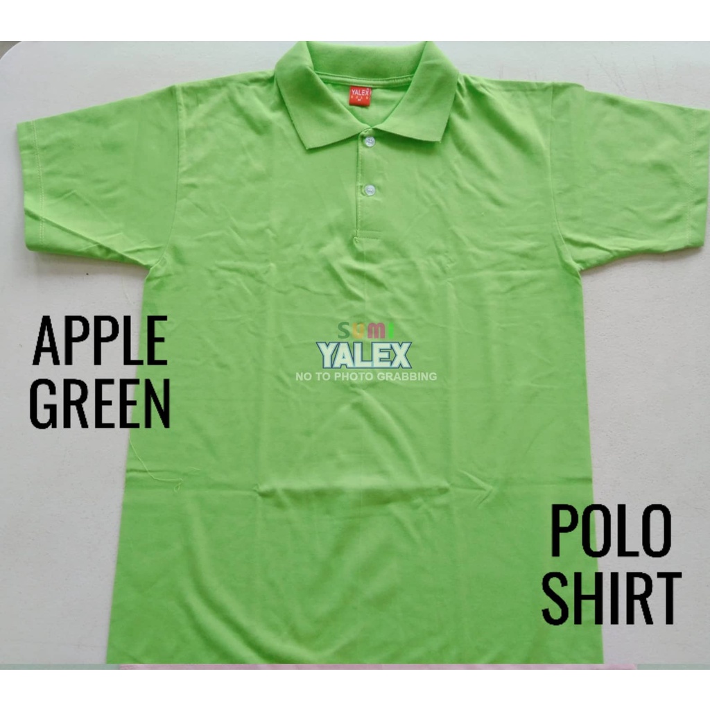 APPLE GREEN Yalex Polo Shirt Plain Unisex XS-2XL | Shopee Philippines