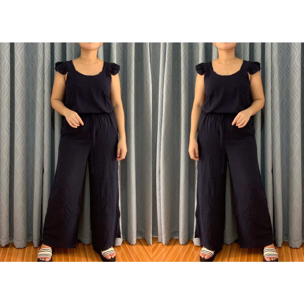 Challis Ruffles Strap Top Squarepants Terno with 2 side pockets 2 | Shopee Philippines