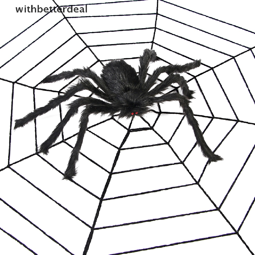 Withbetter 30/60/75/90/125cm Black Spider Spider Web For Halloween ...
