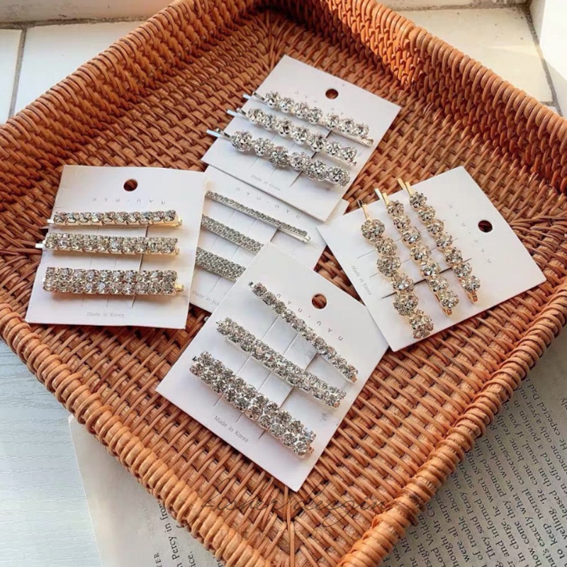 2022 All-Match Rhinestone Hair Clip Super Flash Full Diamond Flat Clip ...