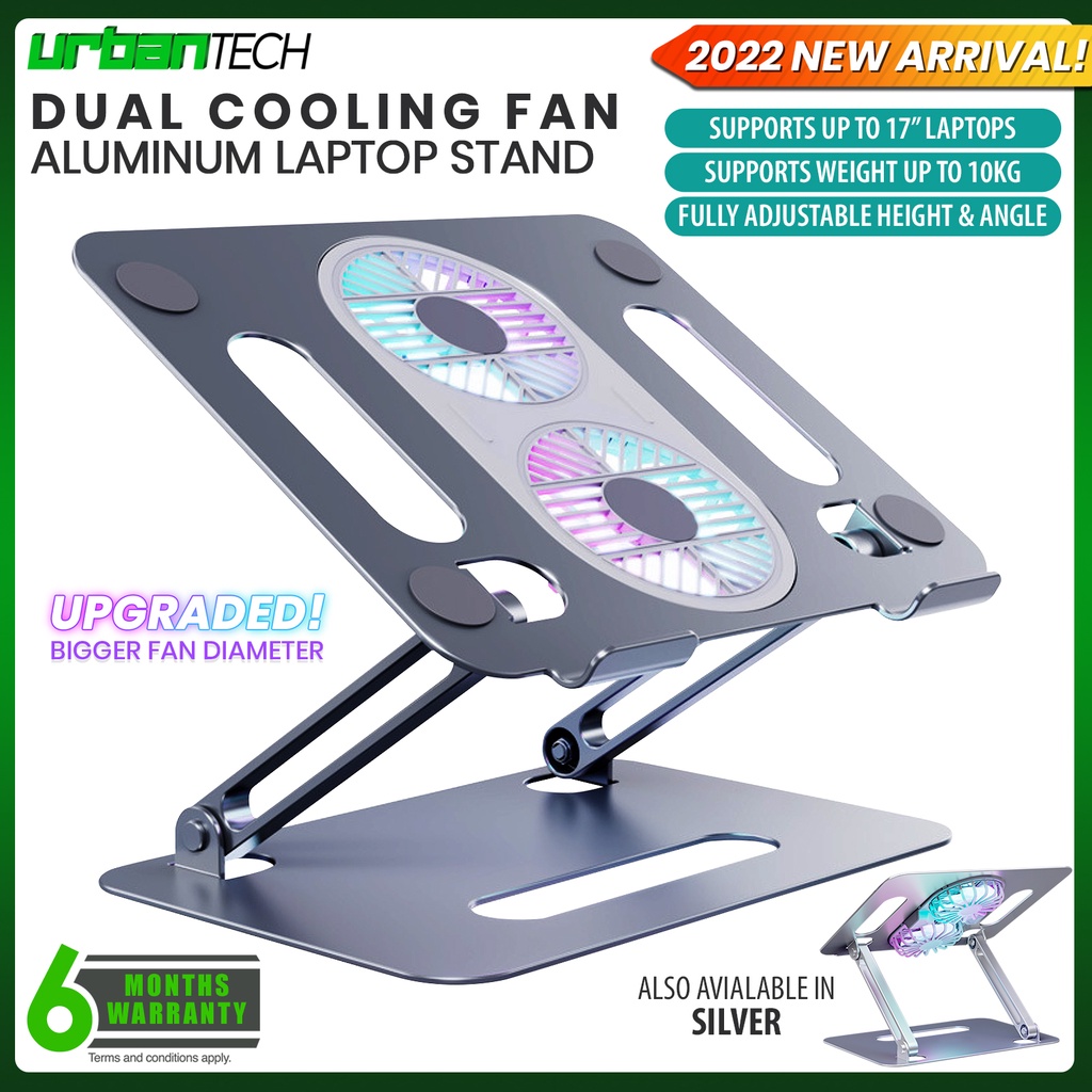 Fully Adjustable Aluminum Alloy Laptop Stand with Dual Cooling Fan for ...