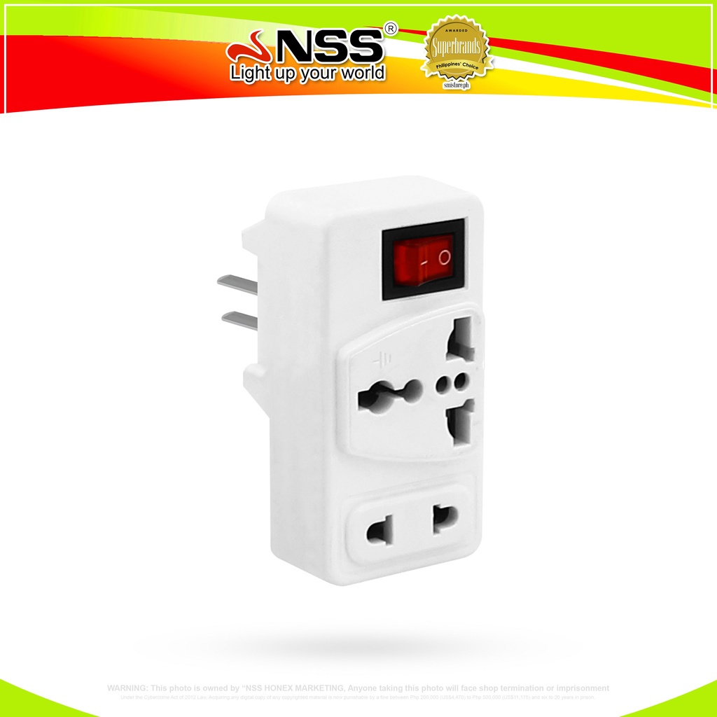 NSS Universal Adaptor With Switch Travel Adapter Plug Electrical ...