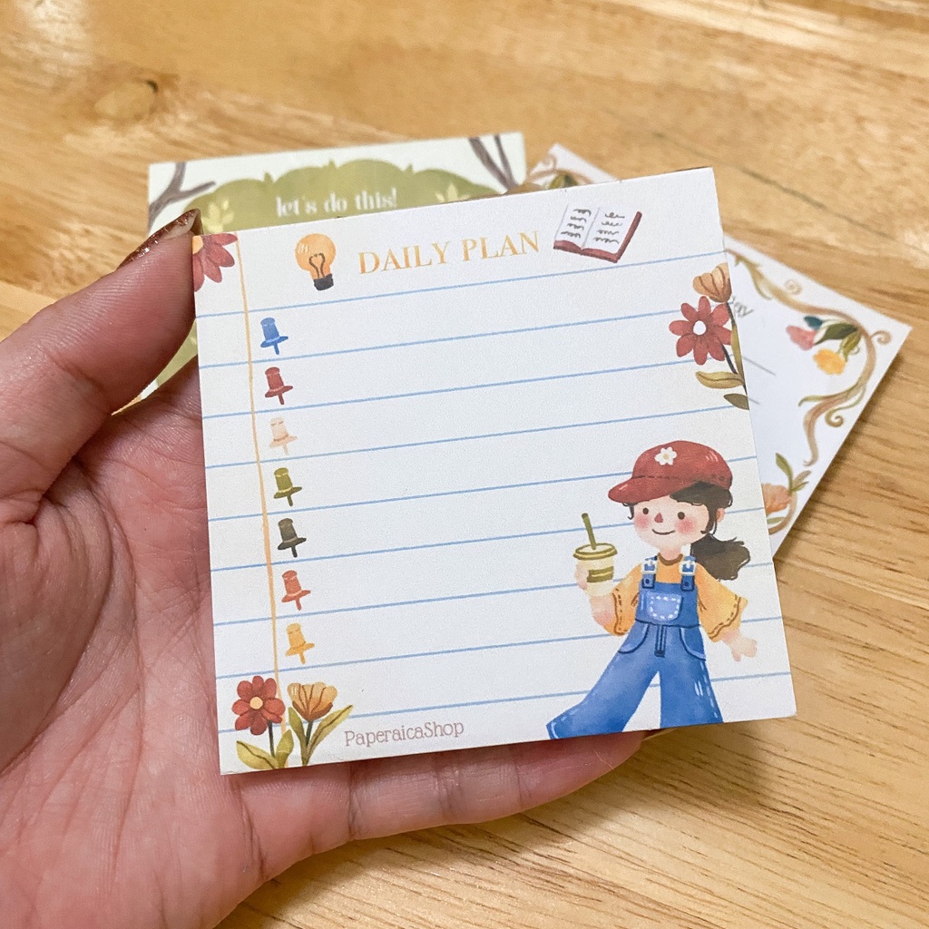 Cute Daily Plan Notepad, 40 Leaves Notepad, Notes Memopad, Korean ...