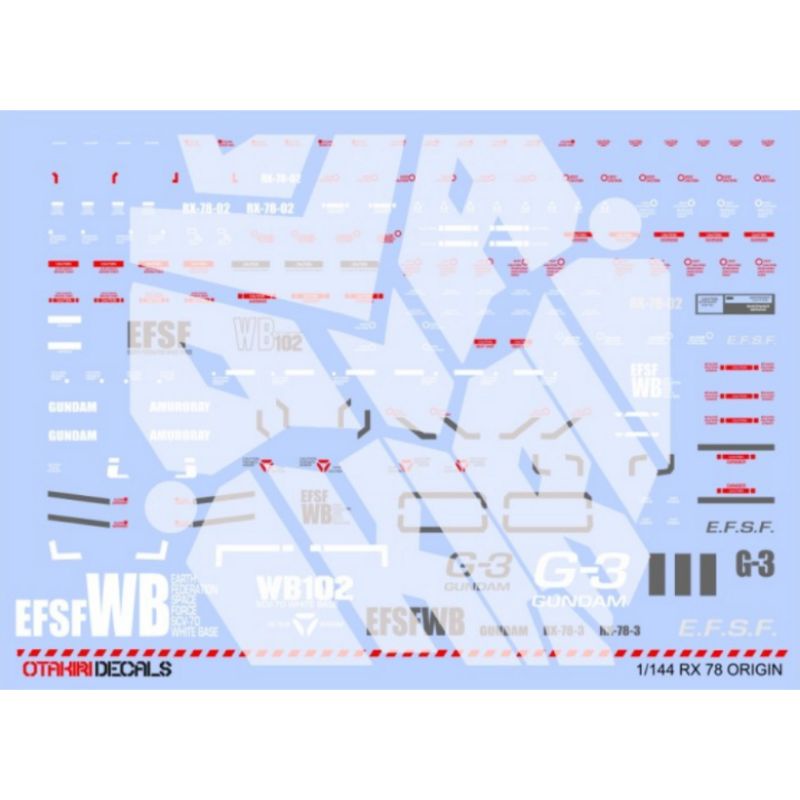 Rx 78 ORIGIN GUNDAM DECAL SCALE 1/144 | Shopee Philippines