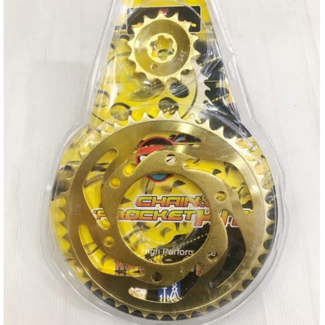 Sniper 150/Mx,FZ16 motorcycle chain & sprocket set Gold NINJA SPEED ...
