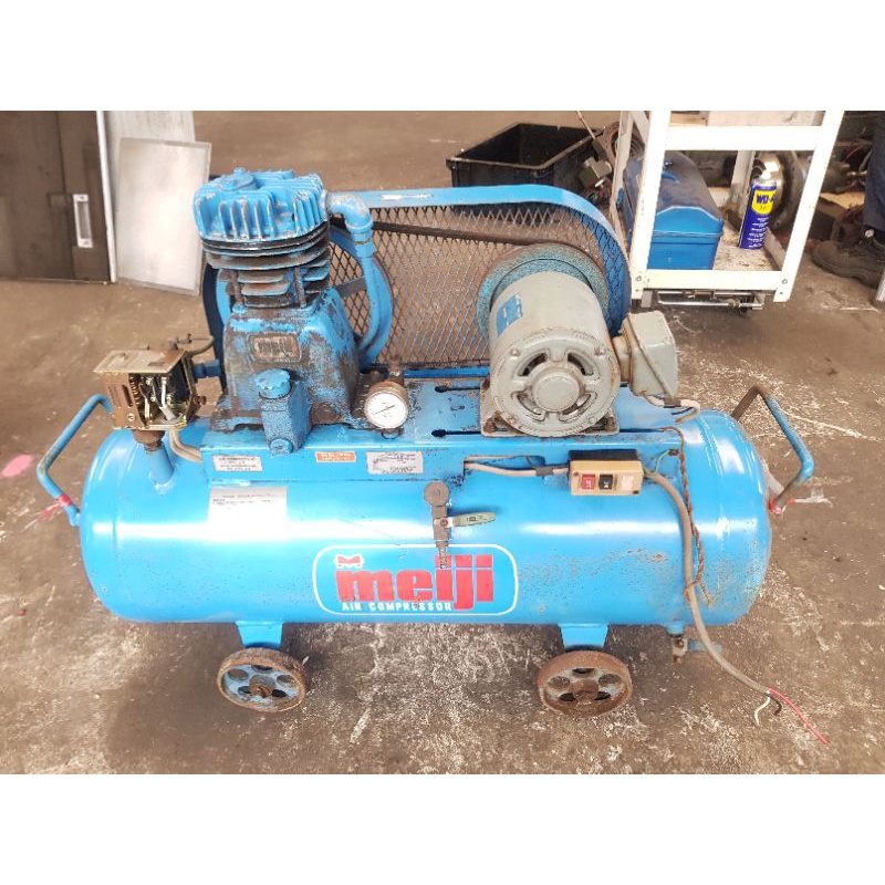 Air Compressor 1Hp 220V 3Phase Piston Type MEIJI(Original Made in Japan ...