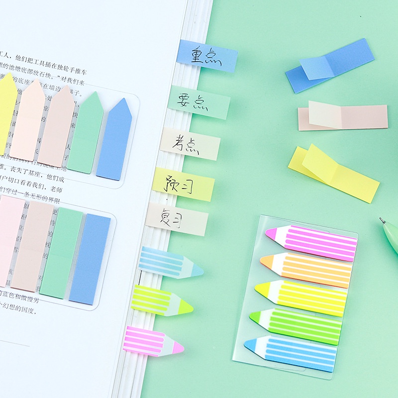 Bookmark Sticker Transparent Sticky Notes Pastel Index Sticky Notes ...