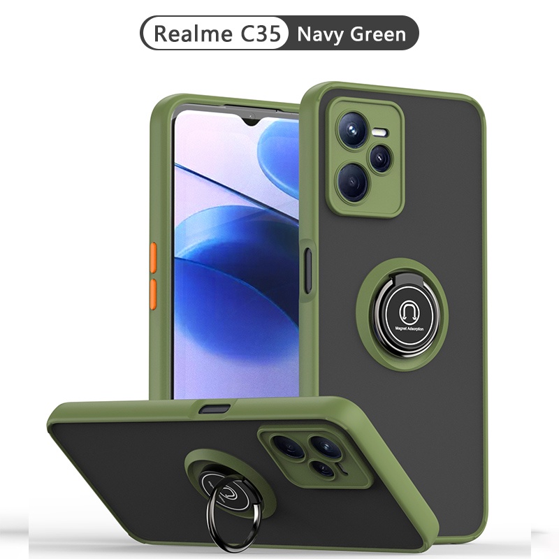 Candy Ring Realme C35 C31 C30 C21 C21Y C20 C11 Case Hard Acrylic Ring ...