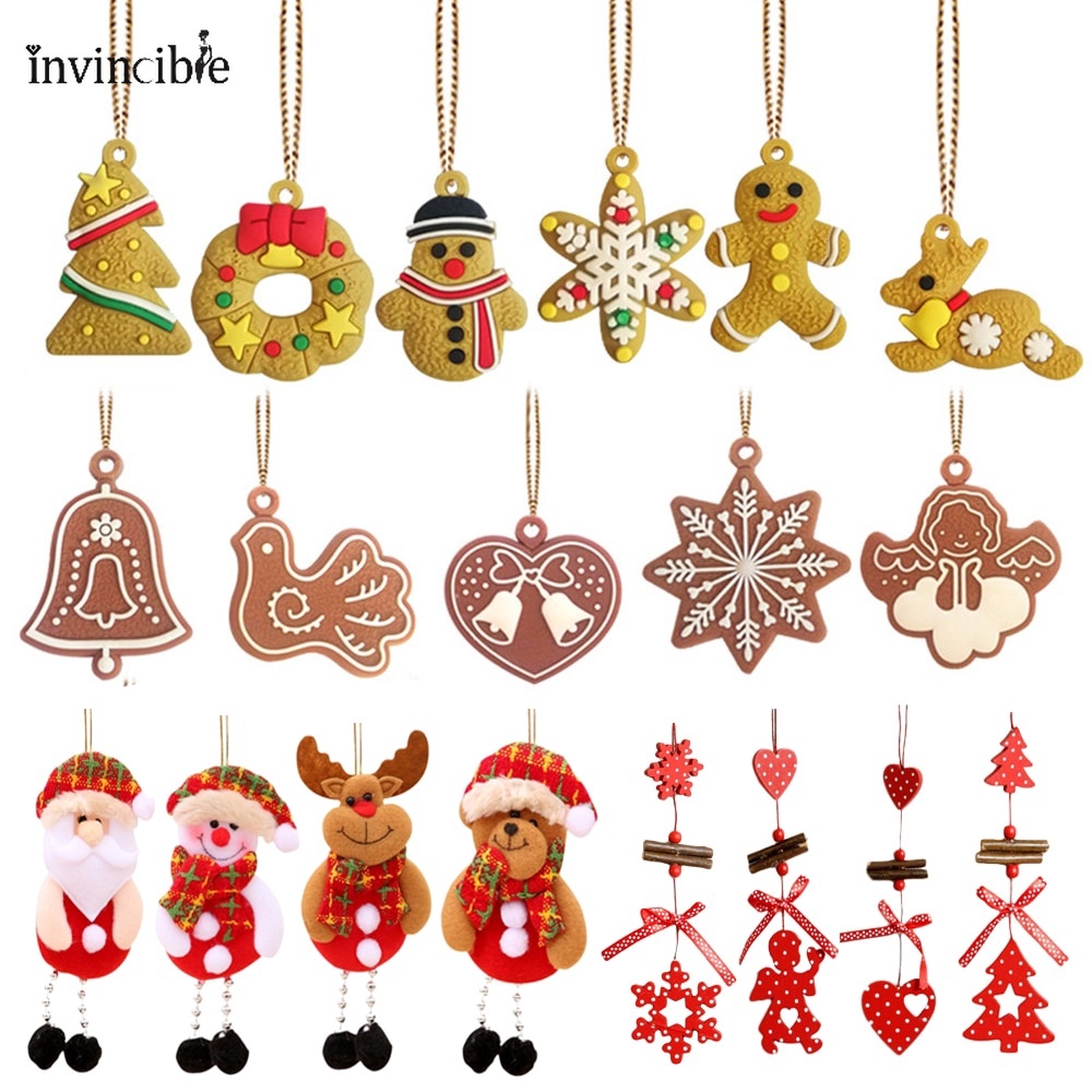 [Invincible] Christmas Ornaments Gingerbread Man Deer Snowman Xmas Tree ...