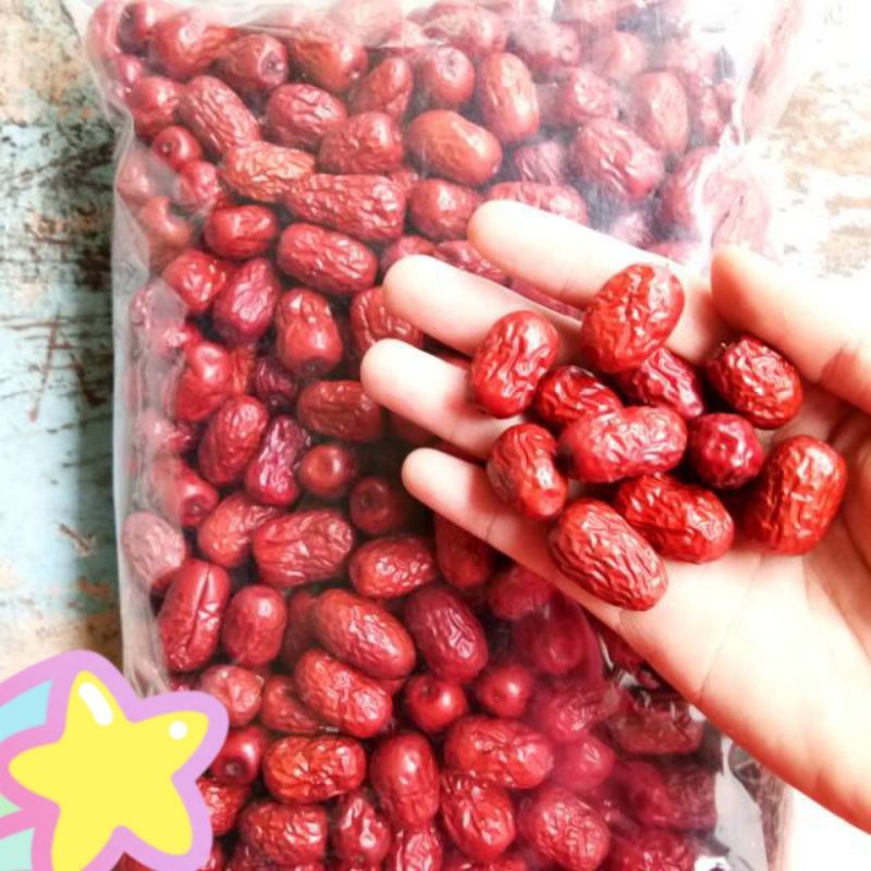 MERAH Angco Ang co Jumbo Hongzao Hong Zao Red Dates Grade 500 Grams ...