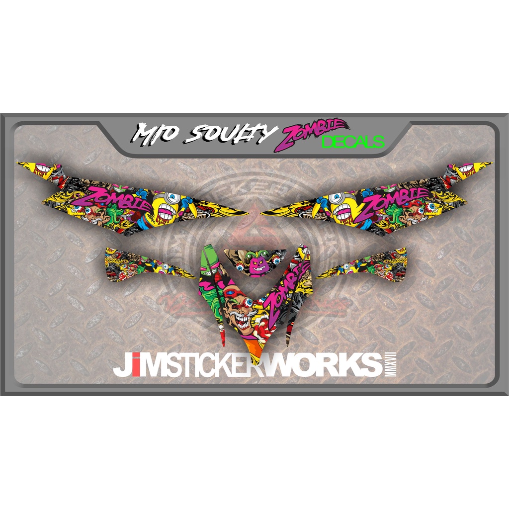 YAMAHA MIO SOULTY (ZOMBIE DESIGN DECALS SET) | Shopee Philippines