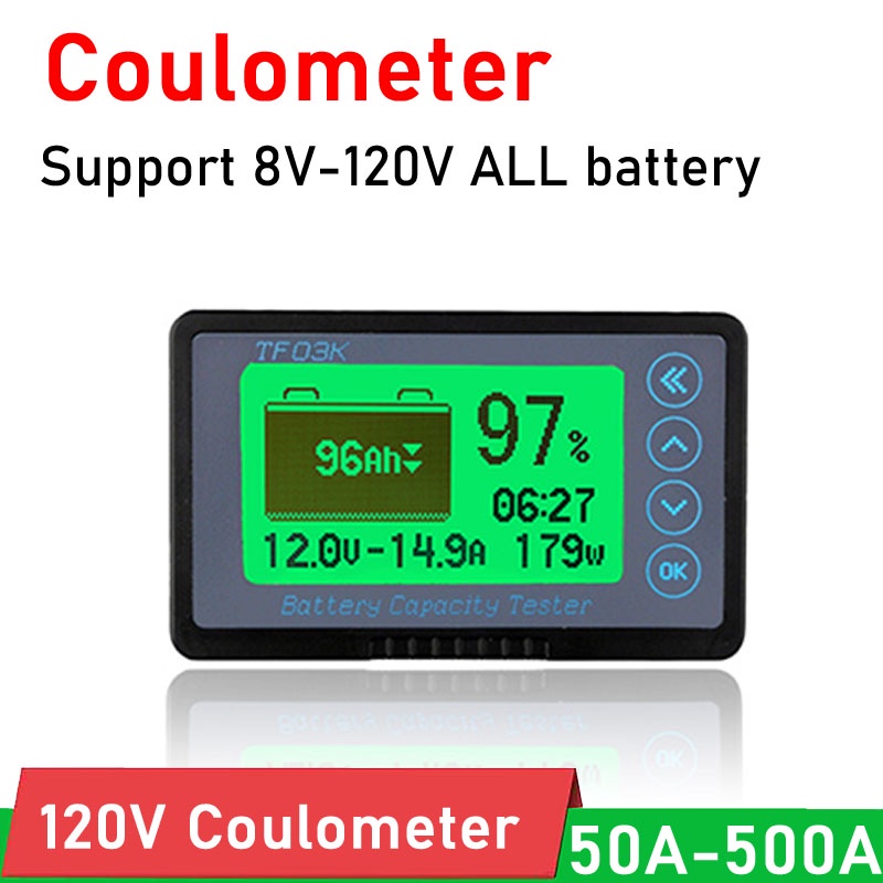 DC 8-120V coulometer Monitor 100A 350A 500A Capacity Tester meter RV ...