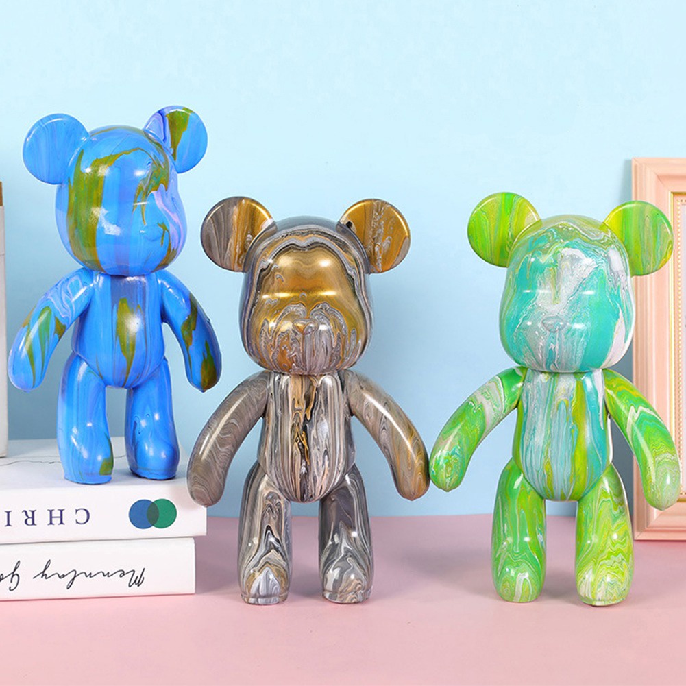 DIY Fluid Bear Handmade Keychain Custom Color Self Painting Bear Fluid ...