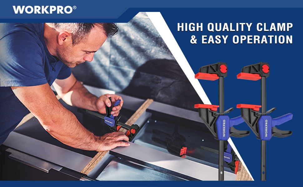 Workpro 2 Pieces Workpiece Clamp 6 "F Hand Clamp Heavy Duty F-Clamp ...