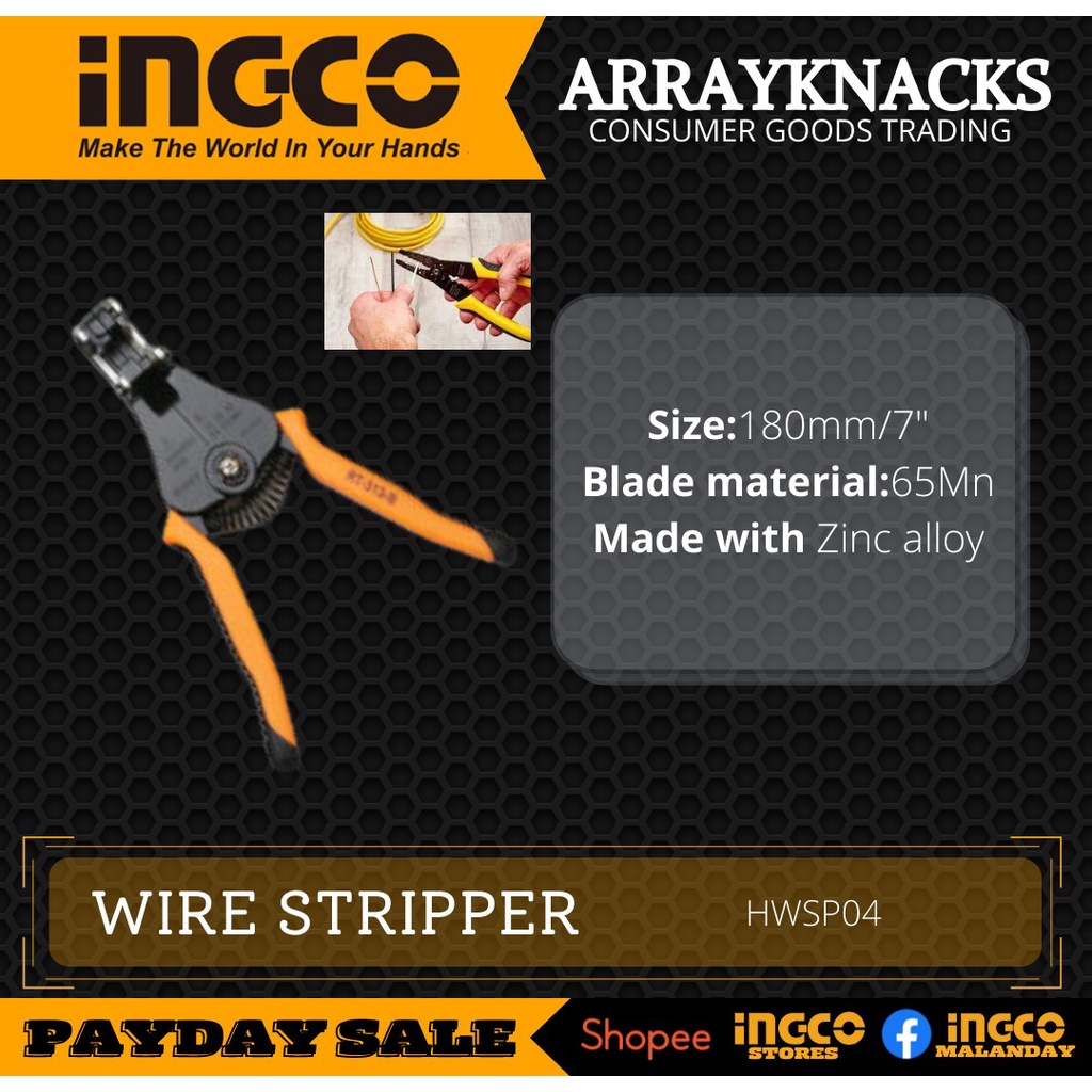 INGCO Wire stripper (HWSP04) HANDTOOLS | Shopee Philippines