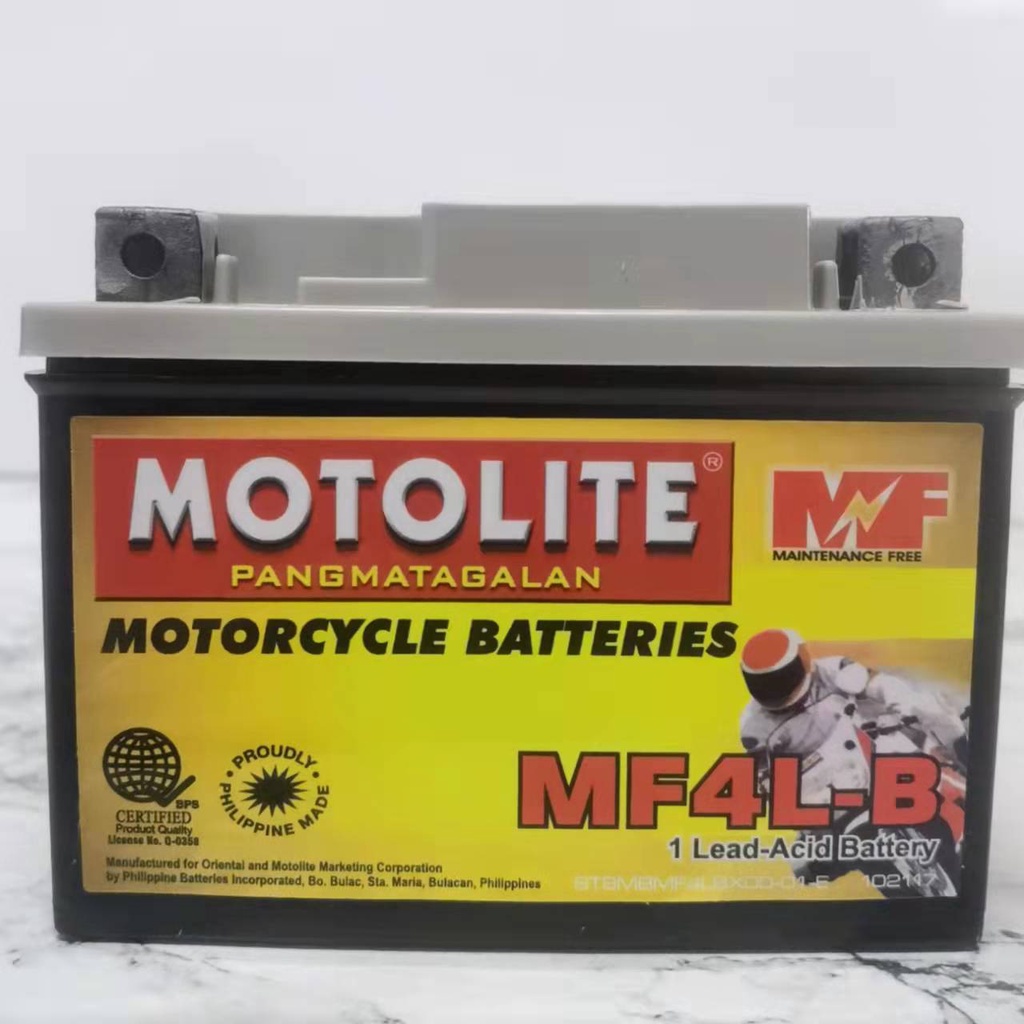 Motolite MF4L-B Maintenance Free Motorcycle Battery YTZ5S YT4L-BS YTX4L ...