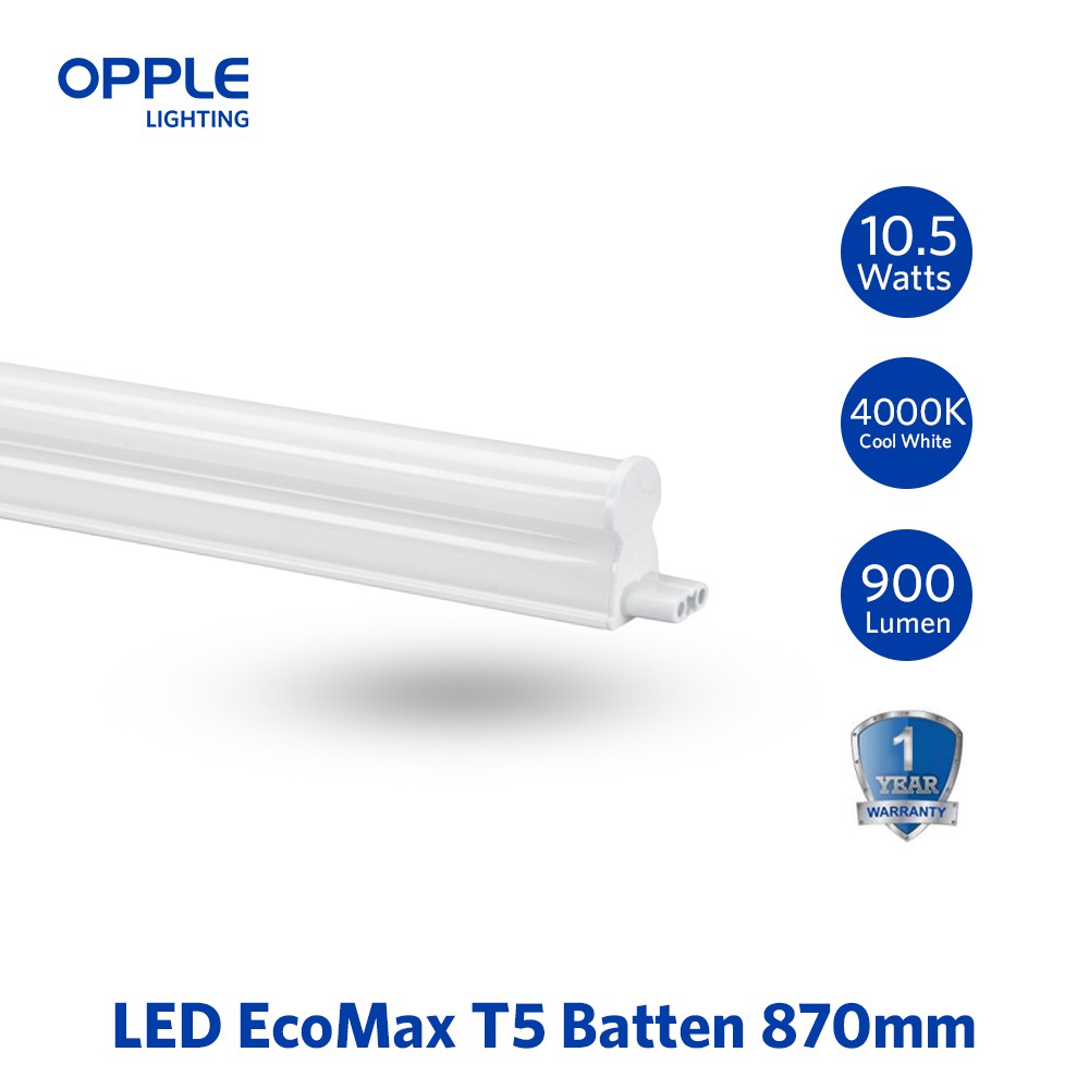 OPPLE LED EcoMax T5 Batten 10.5W - 870mm Warm White / Cool White ...