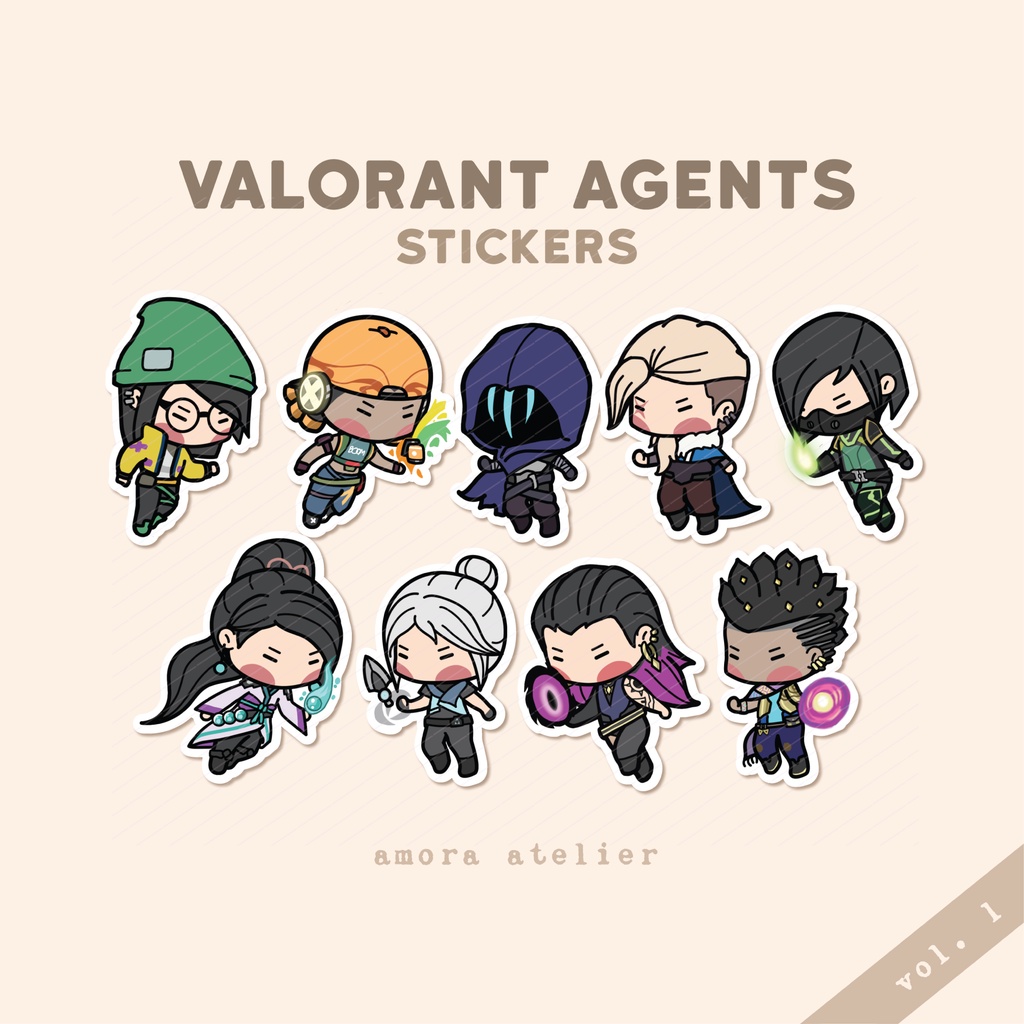 Sticker Pack | Valorant Agents Laptop Stickers No. 1 | Fan Art by Amora ...