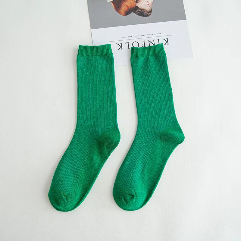 Casual womens sock solid color cotton socks for women ladies candy ...