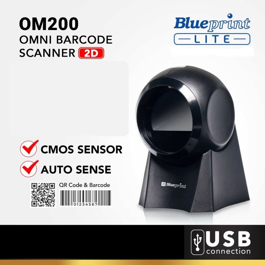 Omni BARCODE SCANNER OM200 BLUEPRINT 2D AUTO SCAN, QR CODE & BARCODE ...