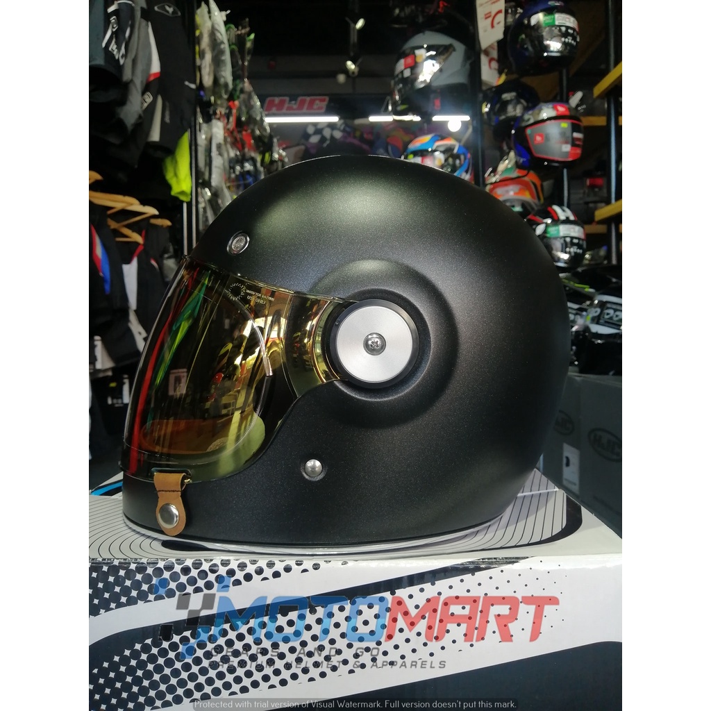 VINTAGE HELMET ID ROCKET (MATTE BLACK) | Shopee Philippines