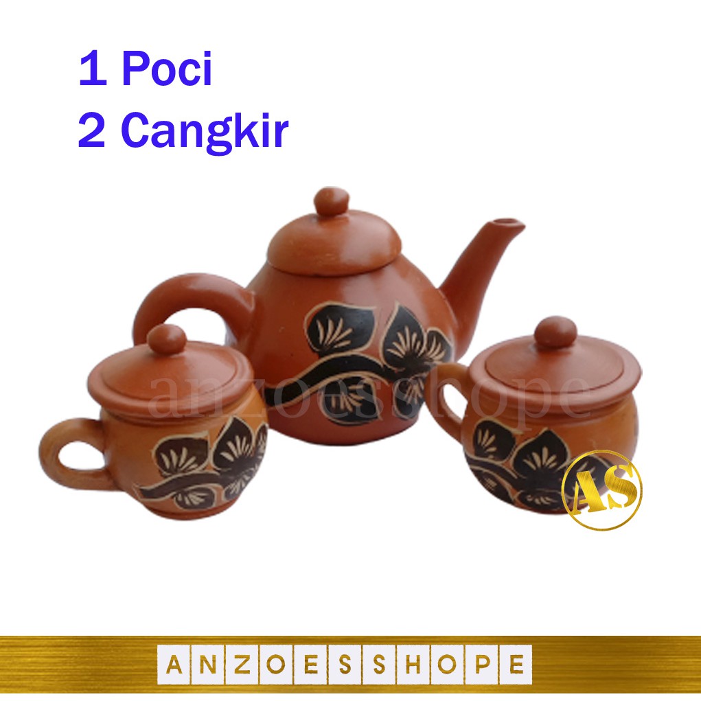 Tegal Typical Soil Pot Package Of 1 Teapot 2 Cups To Enjoy Tea With A ...