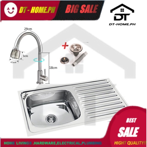 LOW PRICE---Stainless kitchen sink/lababo with drain plate&strainer 4 ...