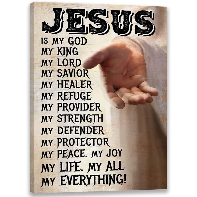 Jesus Is My Everything Christian Faith Wall Art Canvas God Poster ...