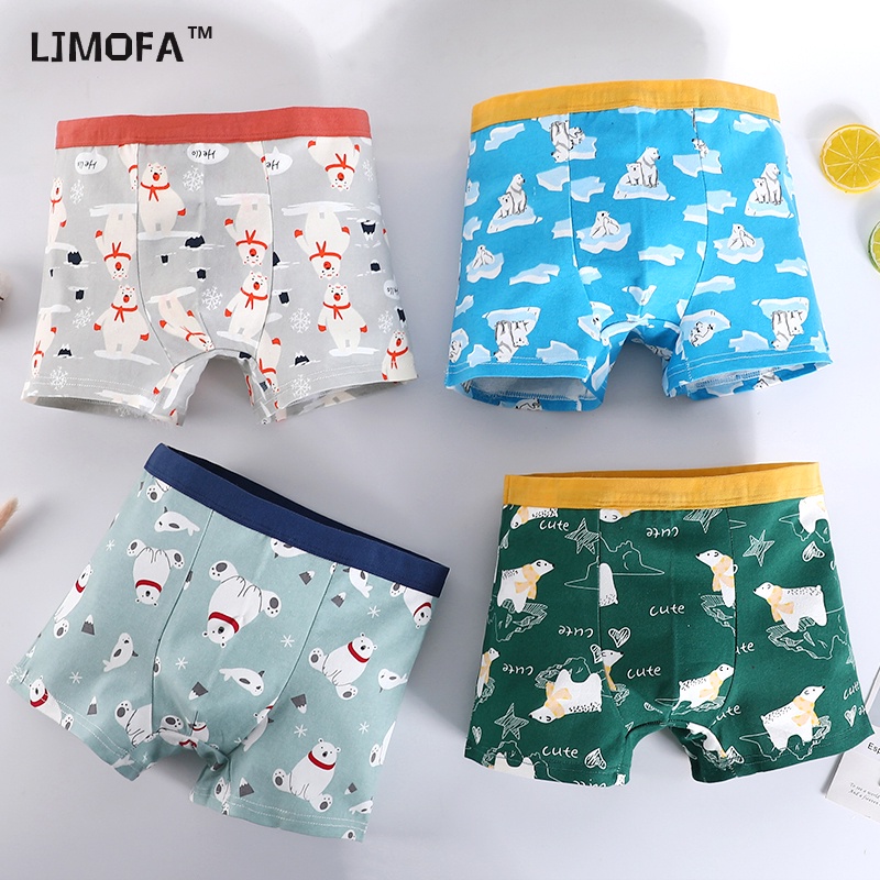 LJMOFA KIDS 4 Pcs Underwear for 1-13Y Boys Cotton Elastic Waistband ...