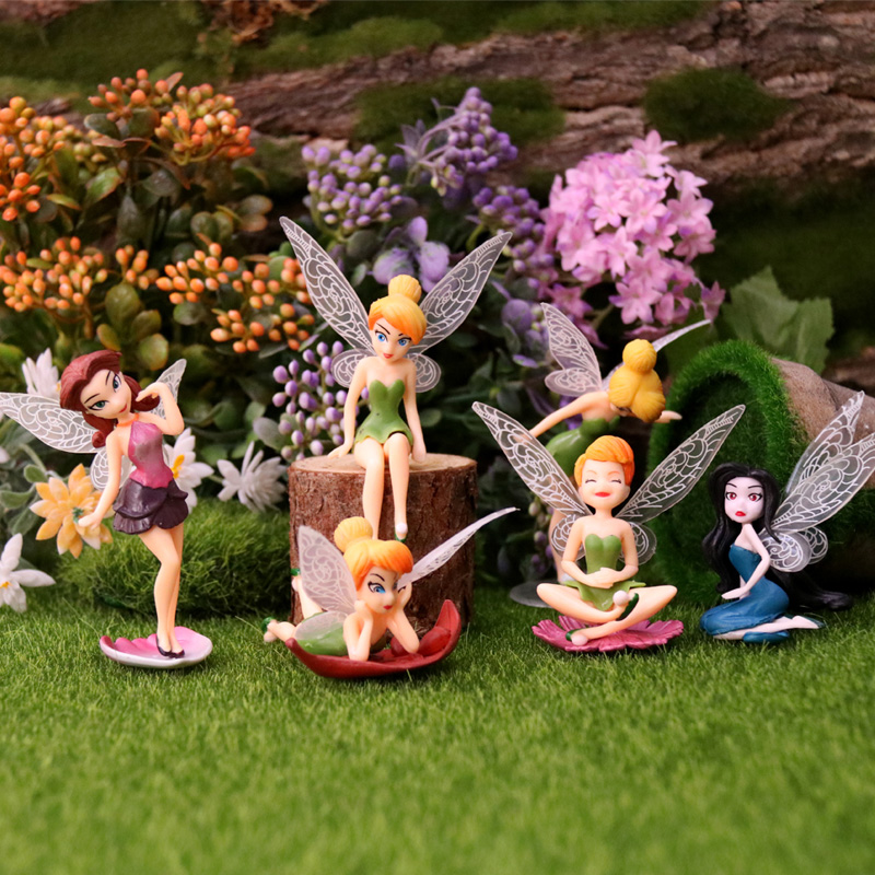 6pcs Set Princess Tinkerbell Tinker Bell Fairies Figures Dolls Toy Cake
