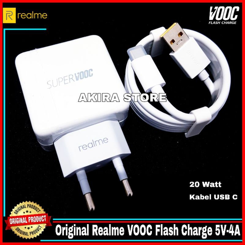 Realme Narzo Realme 5 Pro Charger Original 100% USB C VOOC Flash Charge ...
