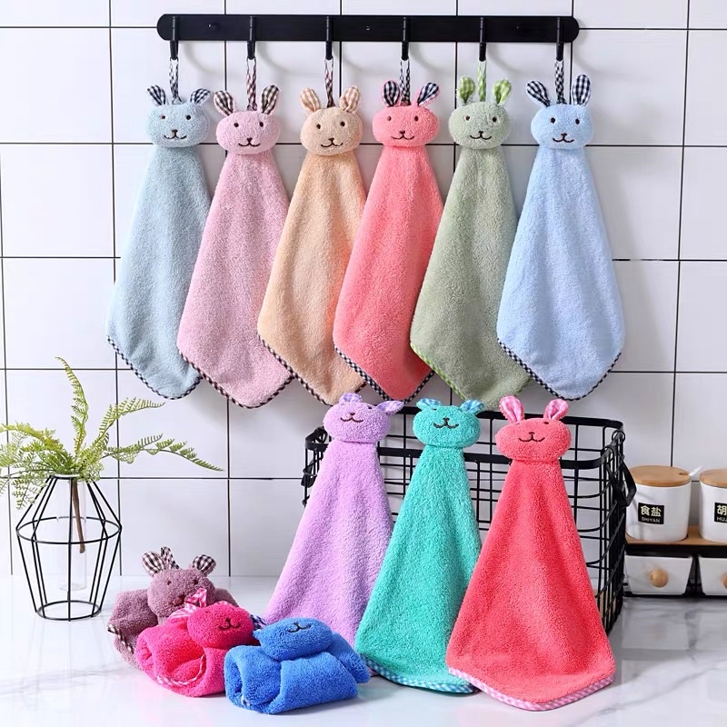 Nakusu 1Piece Cute Rabbit Microfiber Super Soft Hand Towel Kitchen ...