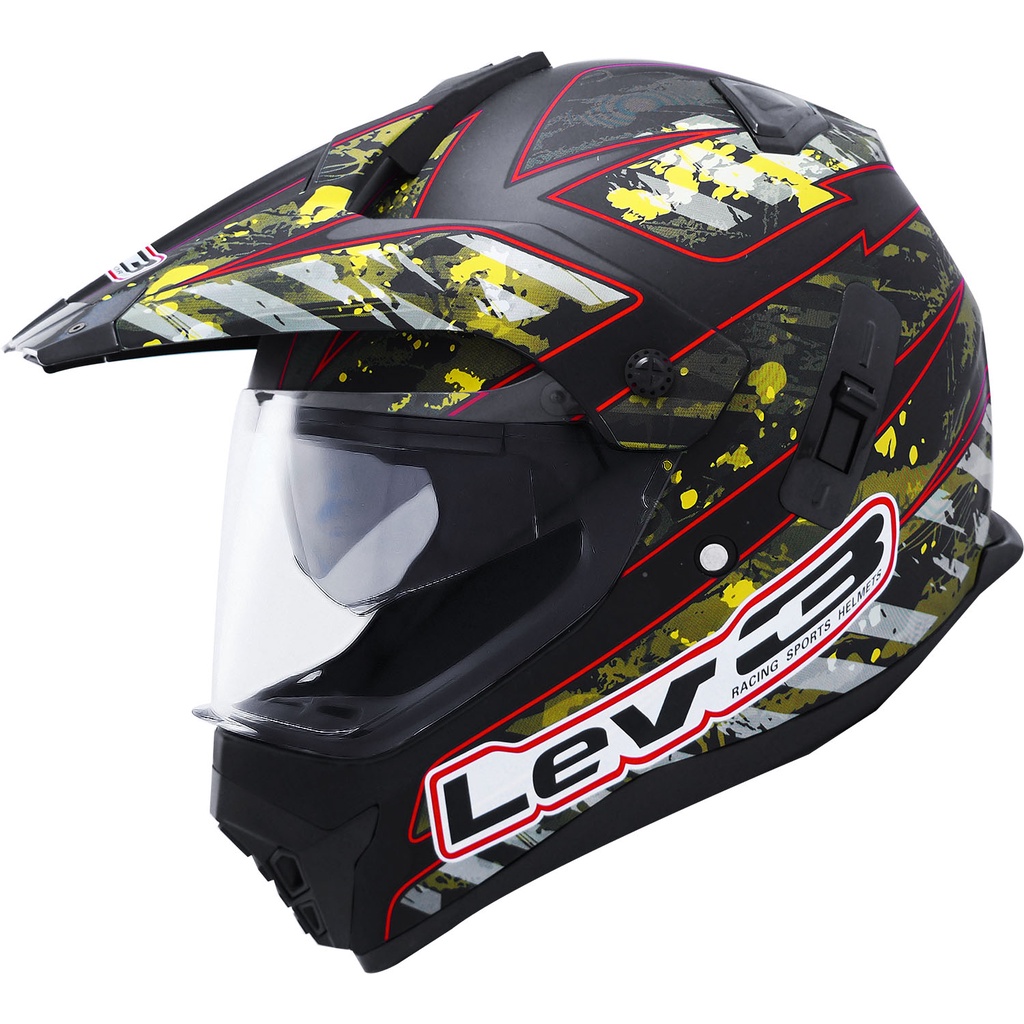 Lev3® DualSport Motard BJ-8910 ARMY Motorcycle Helmet | Shopee Philippines