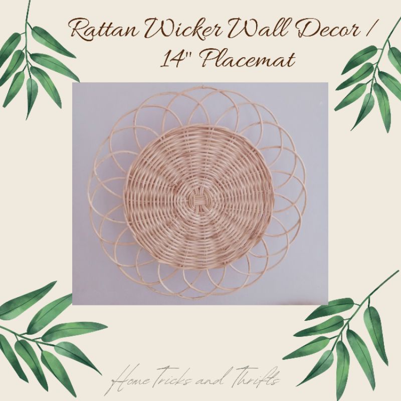 Boho Native Rattan Sunburst/ Flower Wall Decor / Rattan Placemat ...