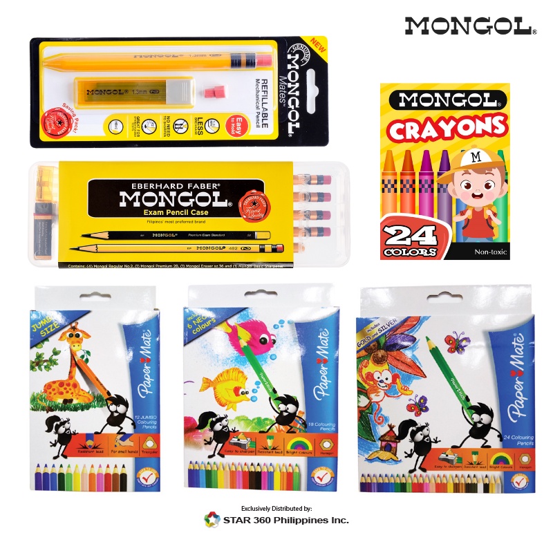 Mongol BTS Bundle with Papermate Colored Pencils | Shopee Philippines