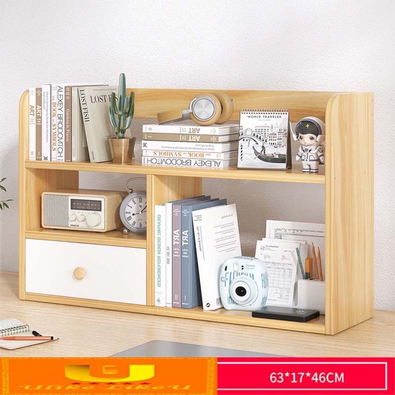 Small Bookshelf Table Shelf Simple Space Saving Desktop Bookshelf ...