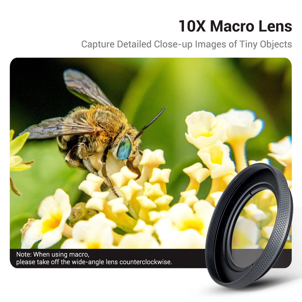 PROfezzion 2-in-1 18mm Wide-angle & 10X Macro Add-on Lens For Camera ...